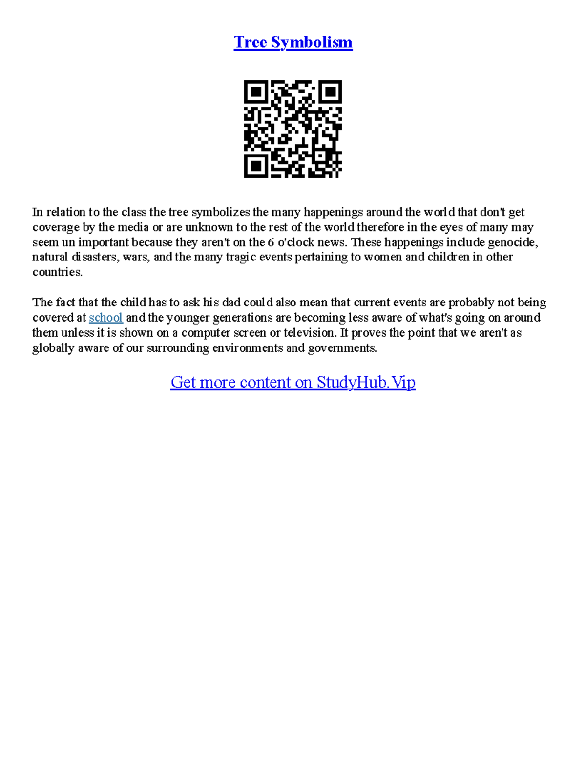 Neem Tree Essay - Tree Symbolism In relation to the class the tree ...