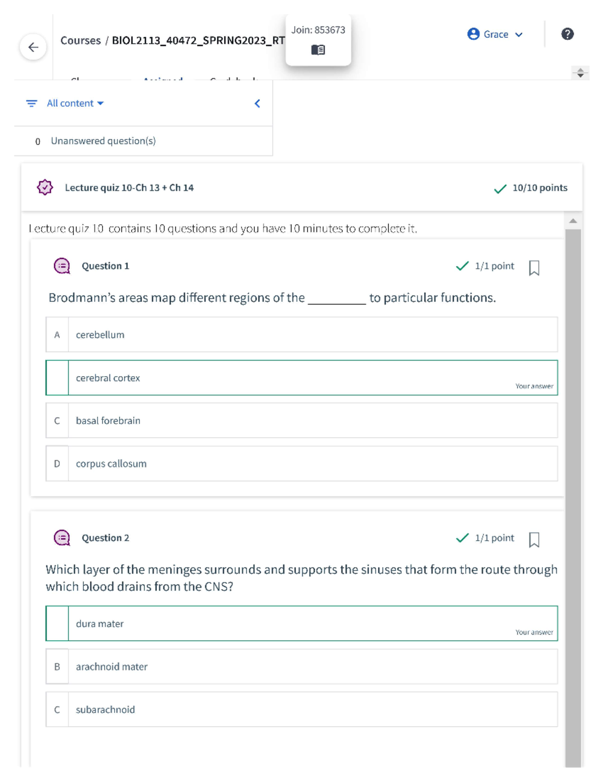 Ap 10 lec - Assignment 10- BIOL 2250 - Studocu