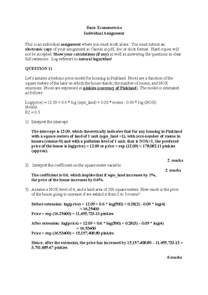BE sample - assignment work - Assignment 3: Empirical Individual Assignment – Time Series ...