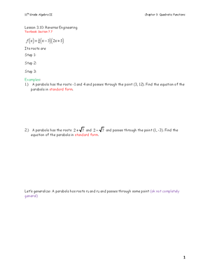 Alg2 11th HW 2 06A Functions vs Relations - 11 th Grade Algebra II ...