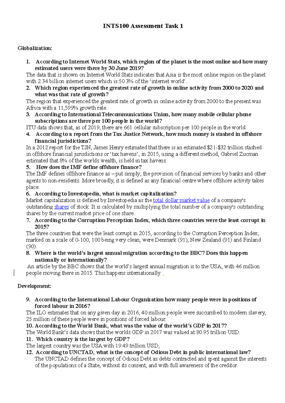 Scavenger Hunt Assignment INTS100 - INTS100 Assessment Task 1 ...