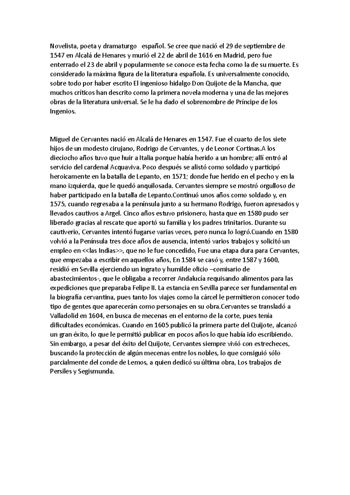 Documento - Oolll - Novelista, poeta y dramaturgo español. Se cree que ...