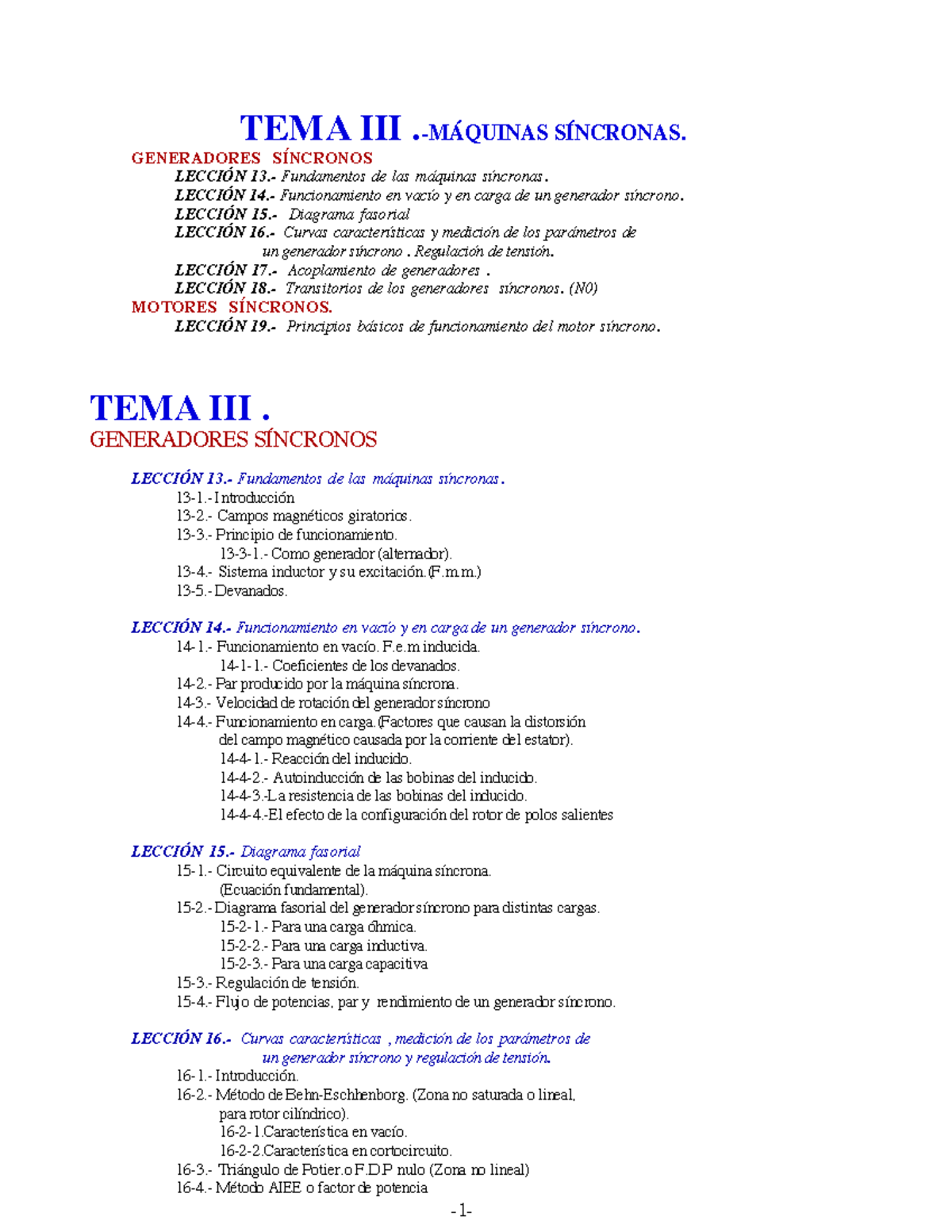 TEMA III. Máquinas Síncronas - TEMA III .-MÁQUINAS SÍNCRONAS ...