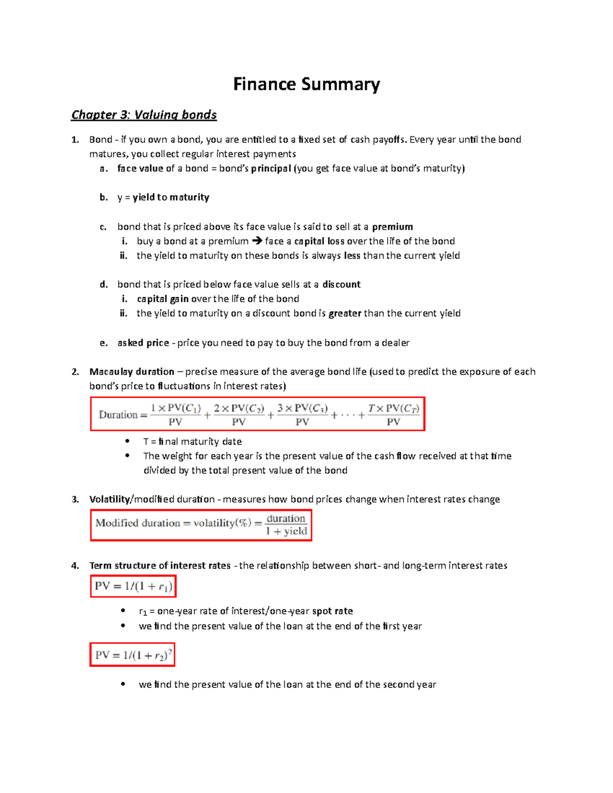 Chapter 3 - samenvatting - Finance Summary Chapter 3: Valuing bonds Bond - if you own a bond ...