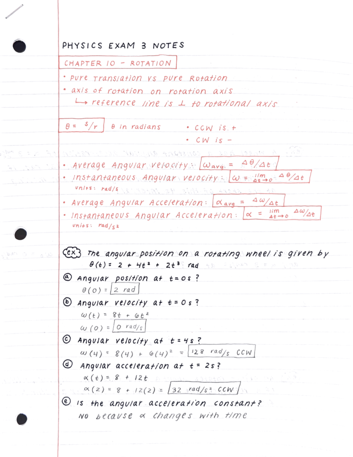 Physics I Exam 3 Notes (including Final Exam material) - PHYS 20210 ...