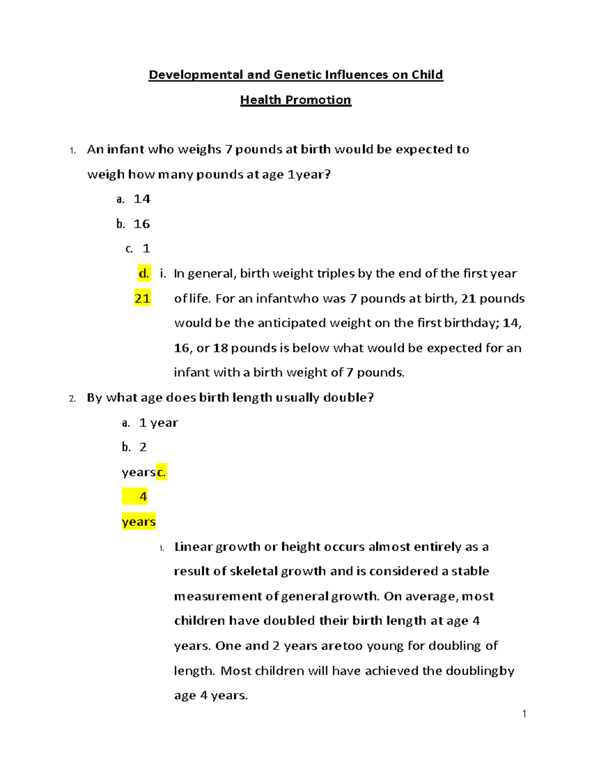 Developmental and Genetic Influences on Child Health Promotion - 14 b ...