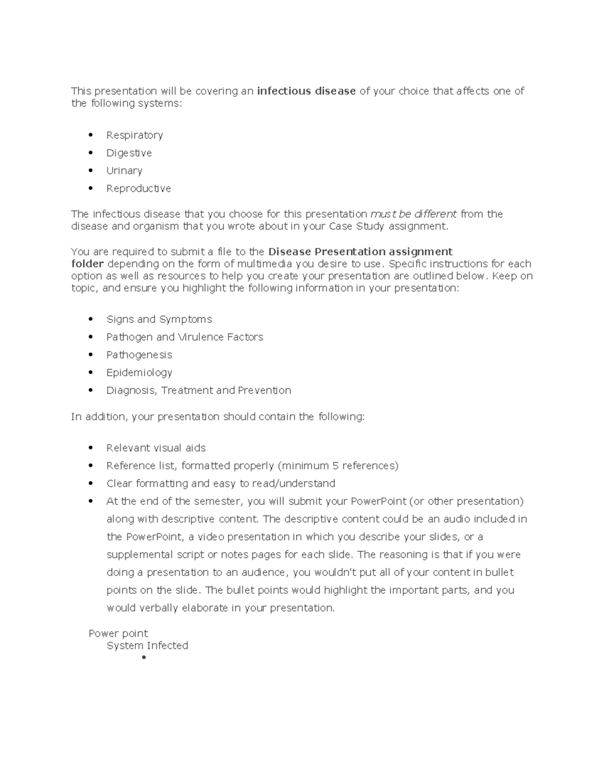 Disease Presentation Notes - This presentation will be covering an ...