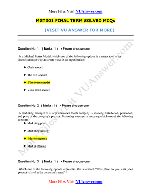 MGT301 Final TERM Solved MCQs - MGT301 FINAL TERM SOLVED MCQs (VISIT ...
