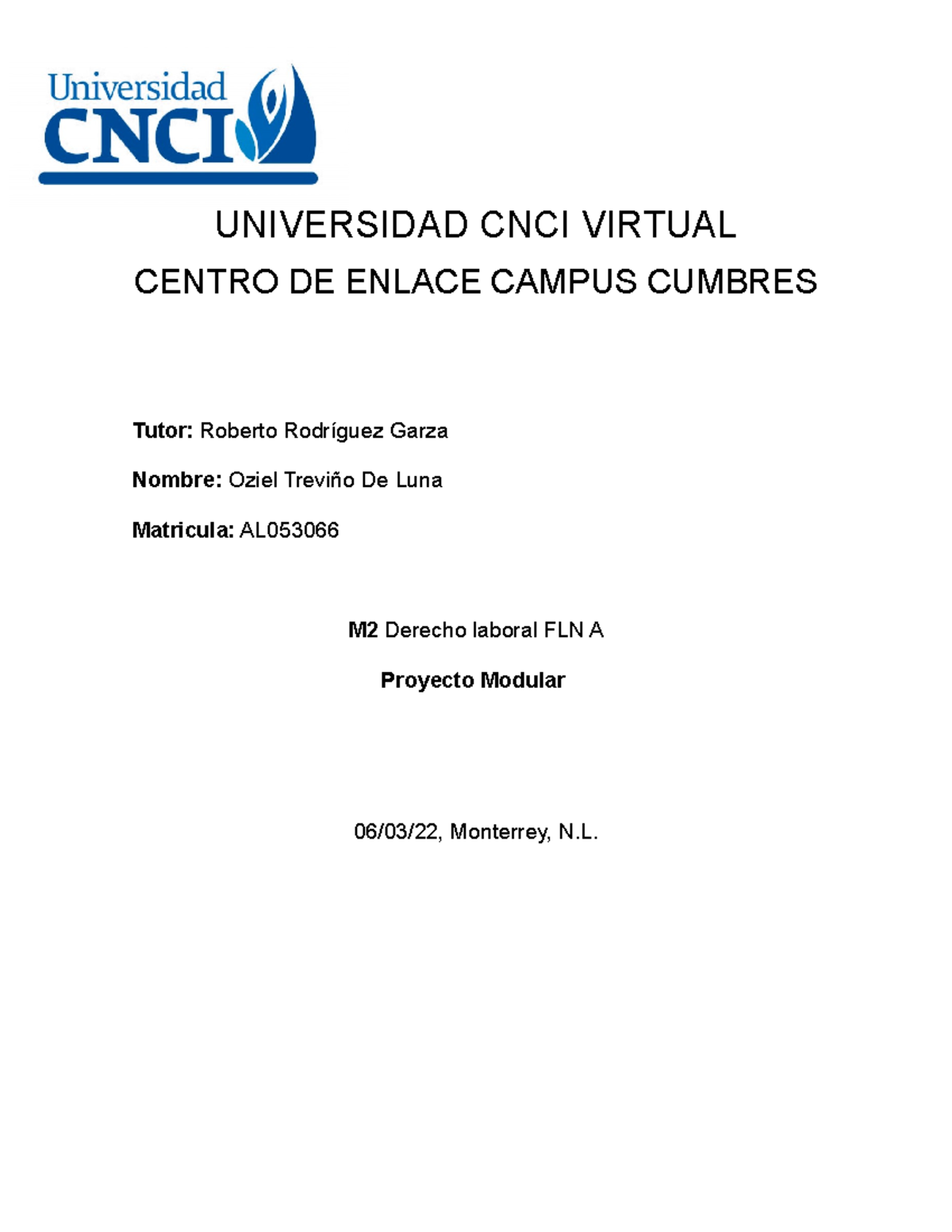 Proyecto Modular Universidad Cnci Virtual Centro De Enlace Campus