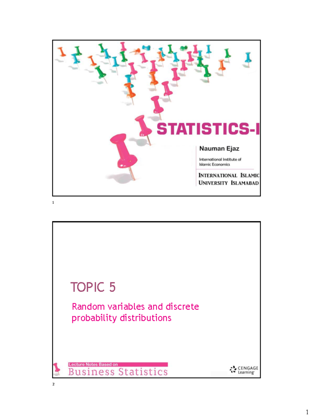 Topic 5 - notes - TOPIC 5 Random variables and discrete probability ...