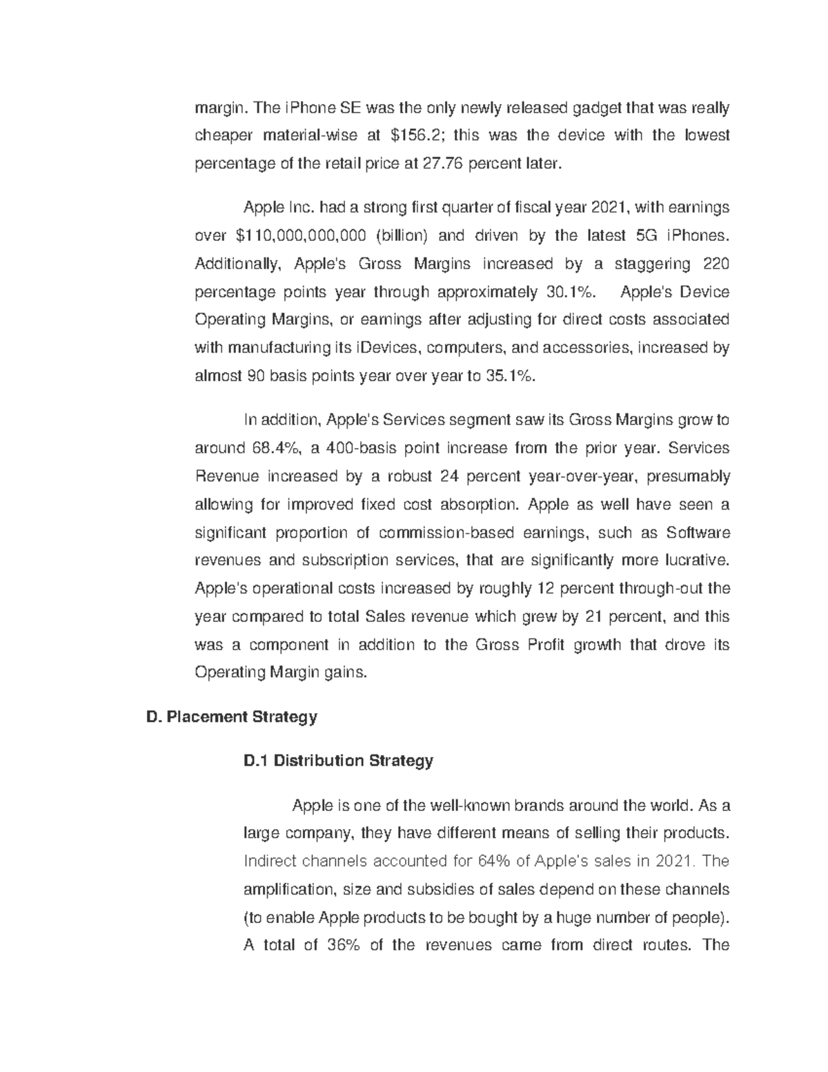 Ibt apple-12 - Apple research - margin. The iPhone SE was the only ...