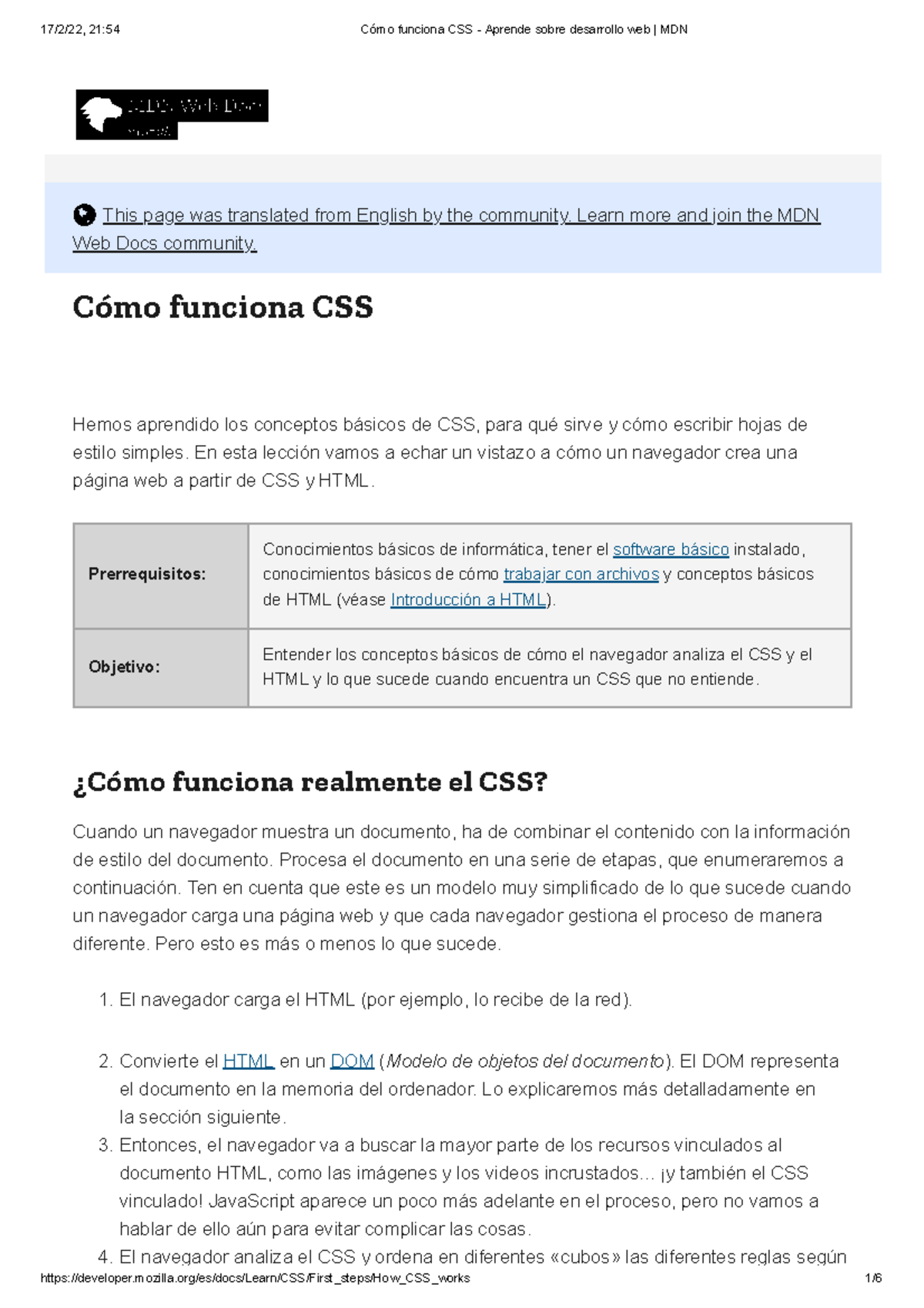 Cómo funciona CSS - Aprende sobre desarrollo web MDN - This page was ...