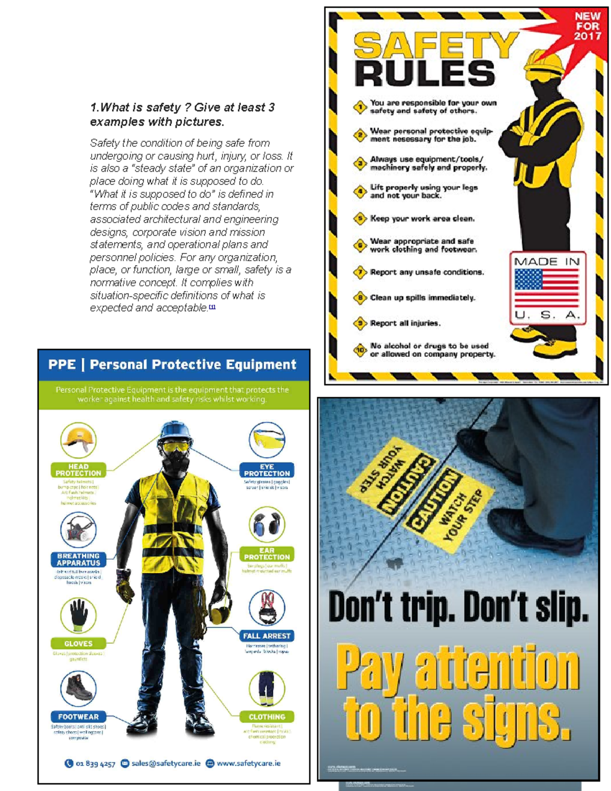 SEMI Finals Assign 1 - 1 is safety? Give at least 3 examples with ...