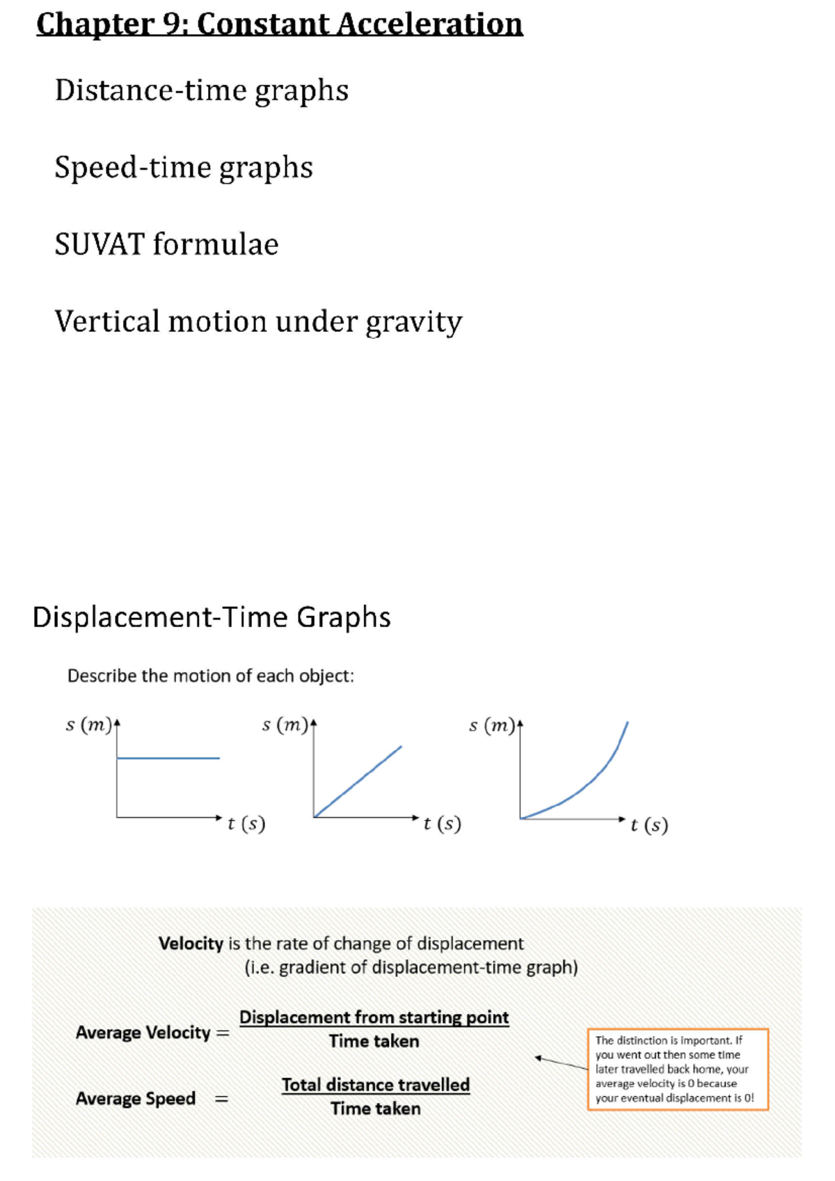 Chapter 9 Constant Acceleration (Mech1) - Studocu
