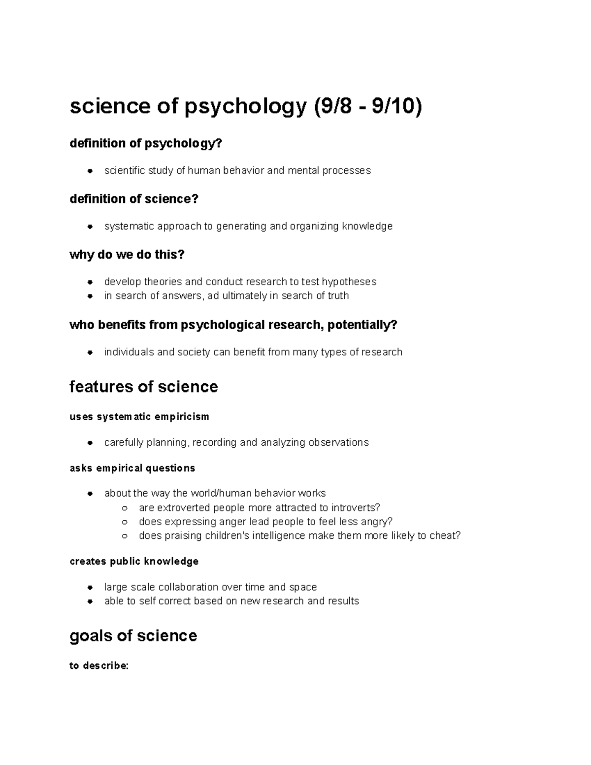 Science of psychology - Lecture notes 7 - PSYCH241 - UMass Amherst ...