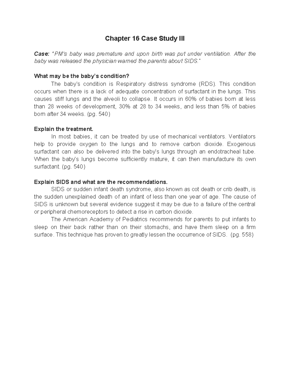 CH 16 RDS (III) - Physiology case studies - Chapter 16 Case Study III ...