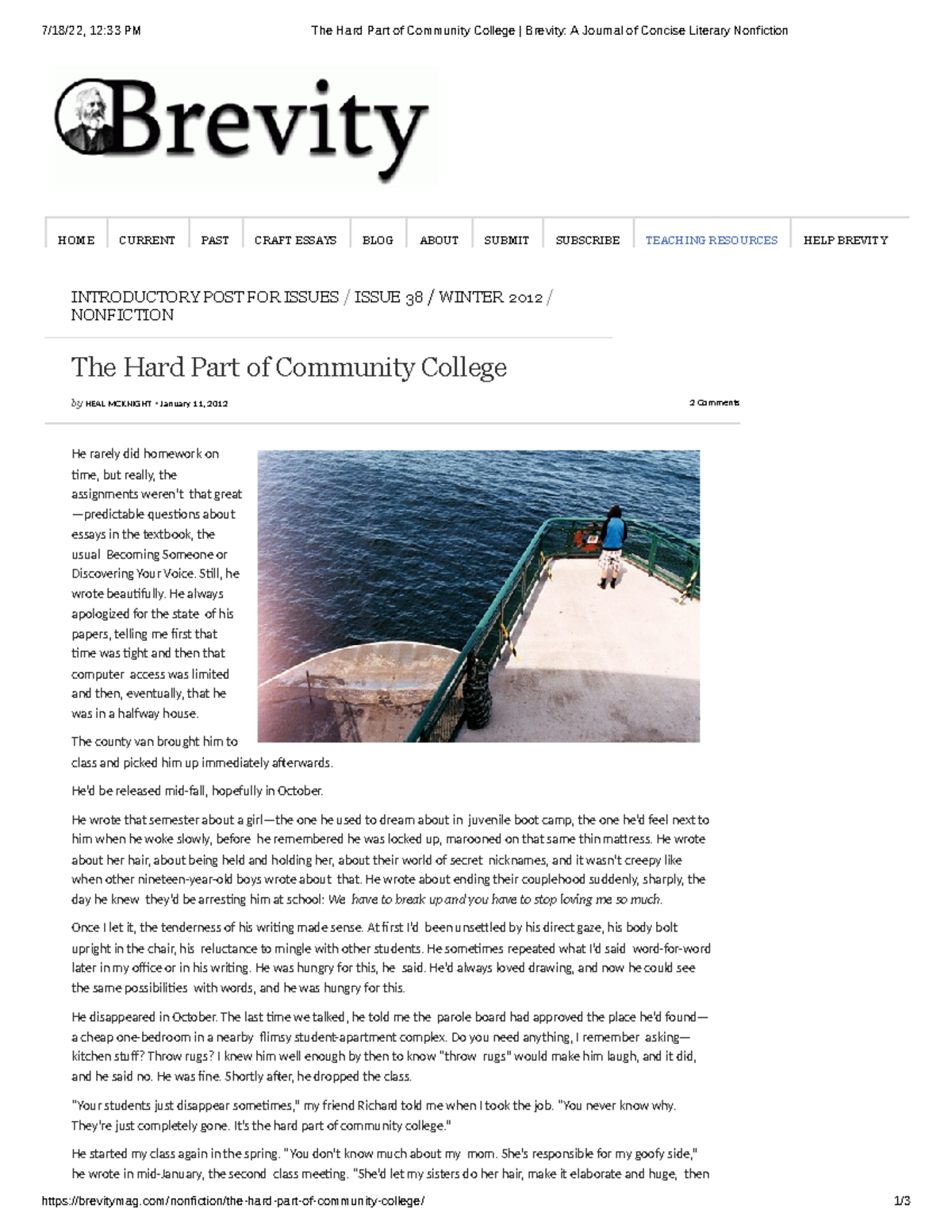 The Hard Part of Community College Brevity A Journal of Concise ...
