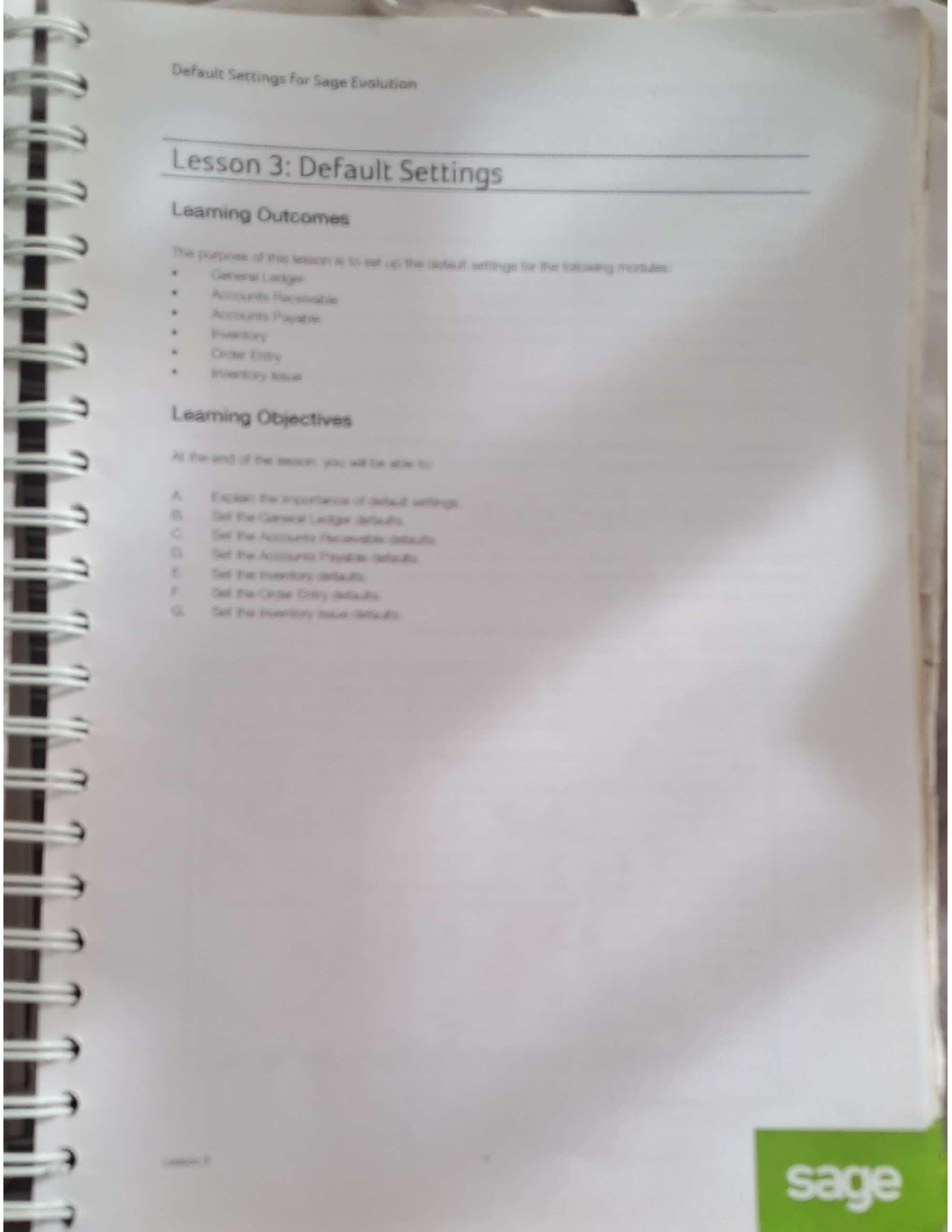 Sage evolution lesson 3 - Financial accounting ii - Studocu