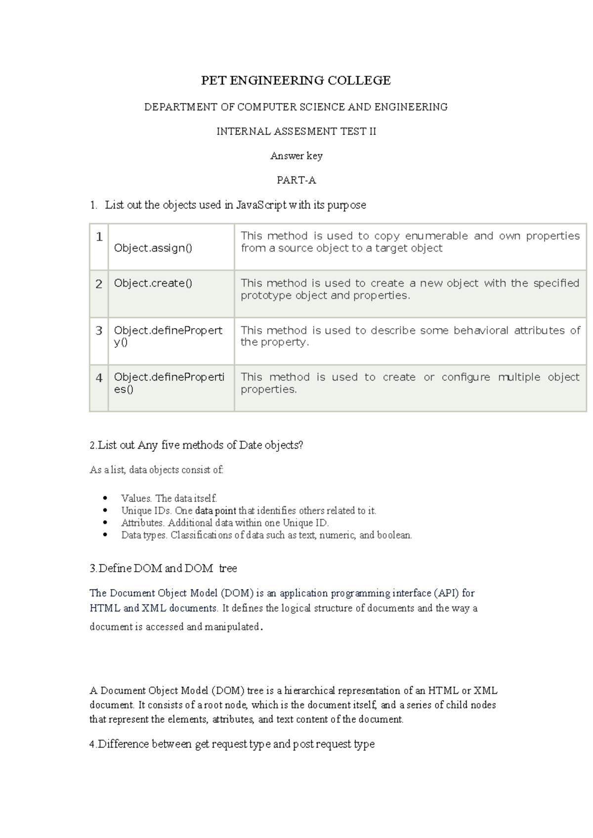 IP IAT 2 Answer KEY - PET ENGINEERING COLLEGE DEPARTMENT OF COMPUTER ...