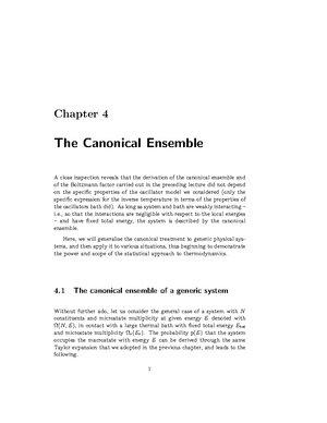 Advanced Topics in Statistical Mechanics Lecture Notes - Studocu