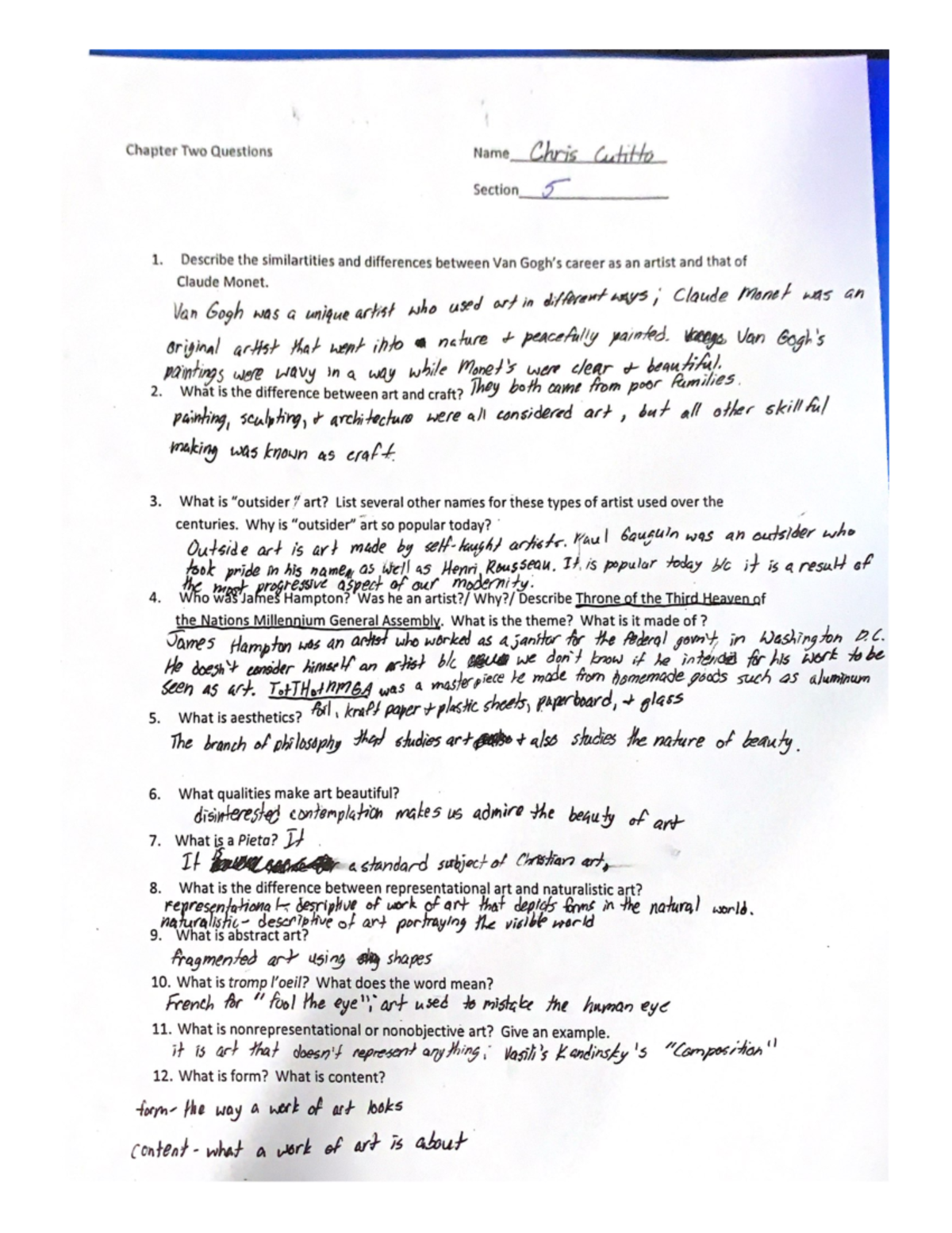 Chapter Two Questions - BIO 2513/2511 - Studocu