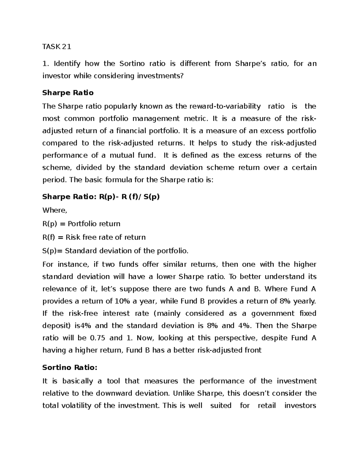 TASK 21 - fdsaa - TASK 21 Identify how the Sortino ratio is different ...