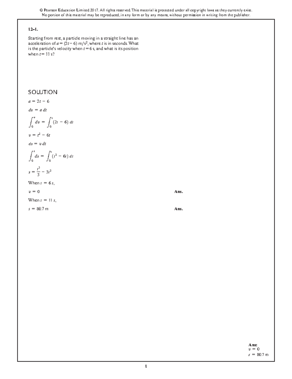 Chapter-12-255518 - Lecture notes 12 - SOLUTION a = 2 t - 6 d v= a dt L ...