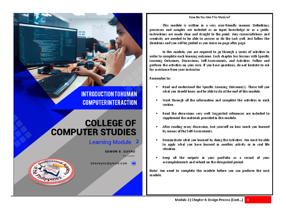 HCI-101-M2-C4 Cont - Human - Computer Interaction - How Do You Use This ...