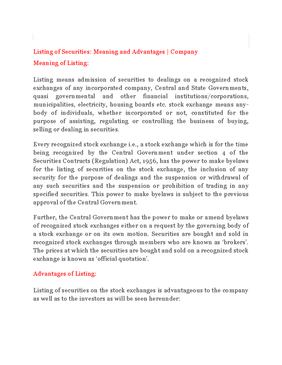 Listing OF Securities - Financial market and security - Contact Us ...