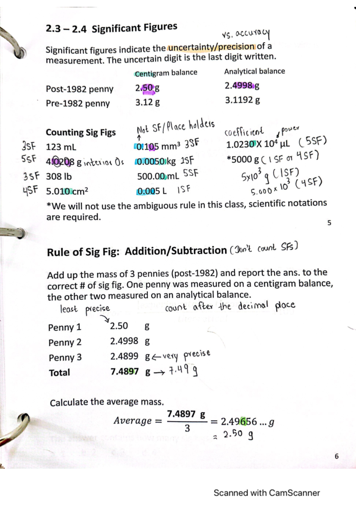 Chemistry - Sig figs/ recording measurements/ common units/ - CHEM 060 ...