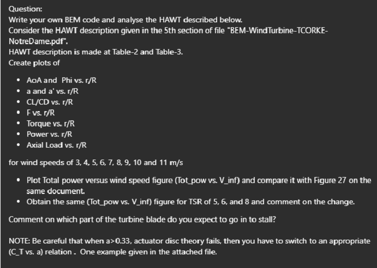 Blade Element Theory Coding - Mechanical Engineering - Studocu