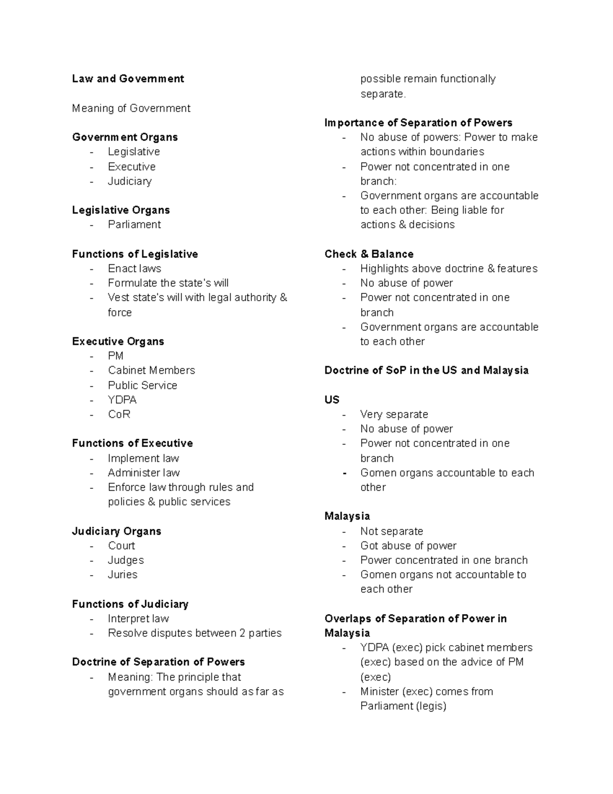 Law and Government - Lecture Slides - Law and Government Meaning of ...