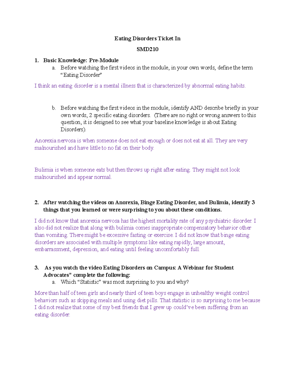 Eating Disorders Ticket In - Eating Disorders Ticket In SMD Basic ...