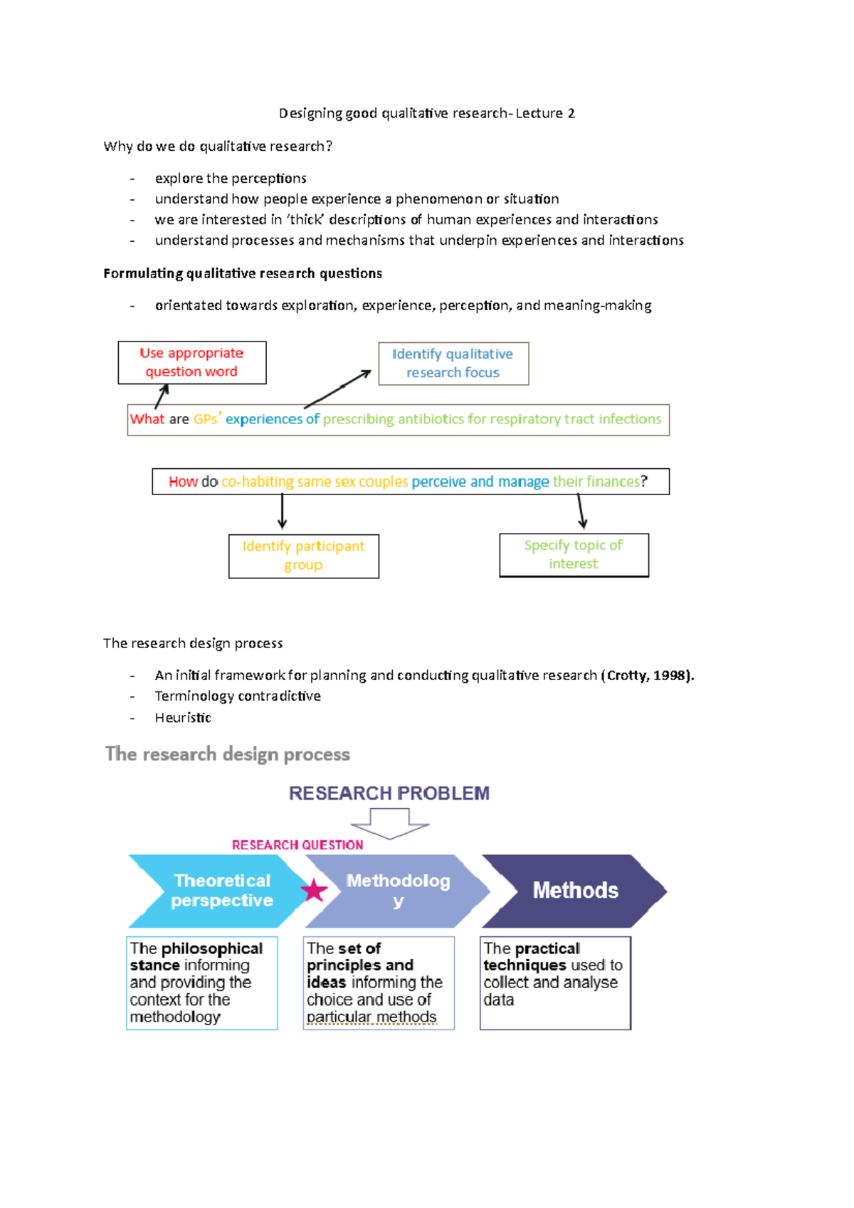 Lecture 2- designing good research - Designing good qualitative ...