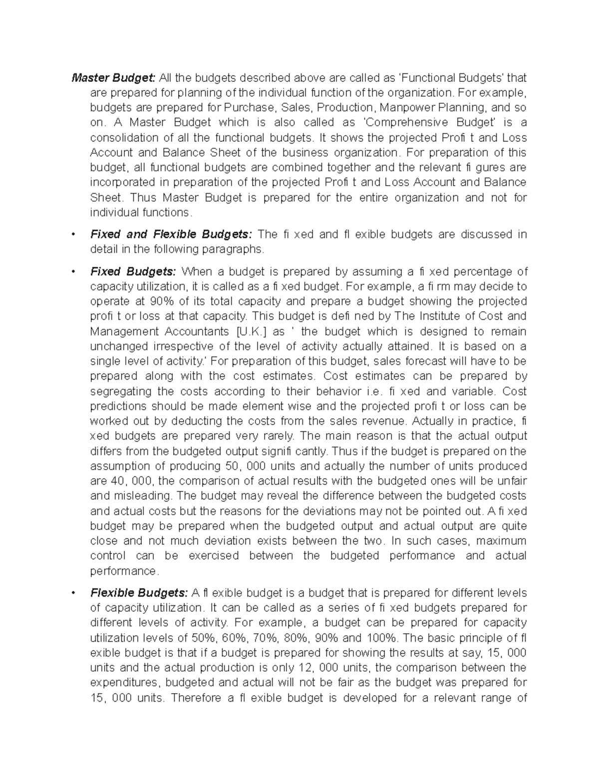 Master Budget - For example, budgets are prepared for Purchase, Sales ...