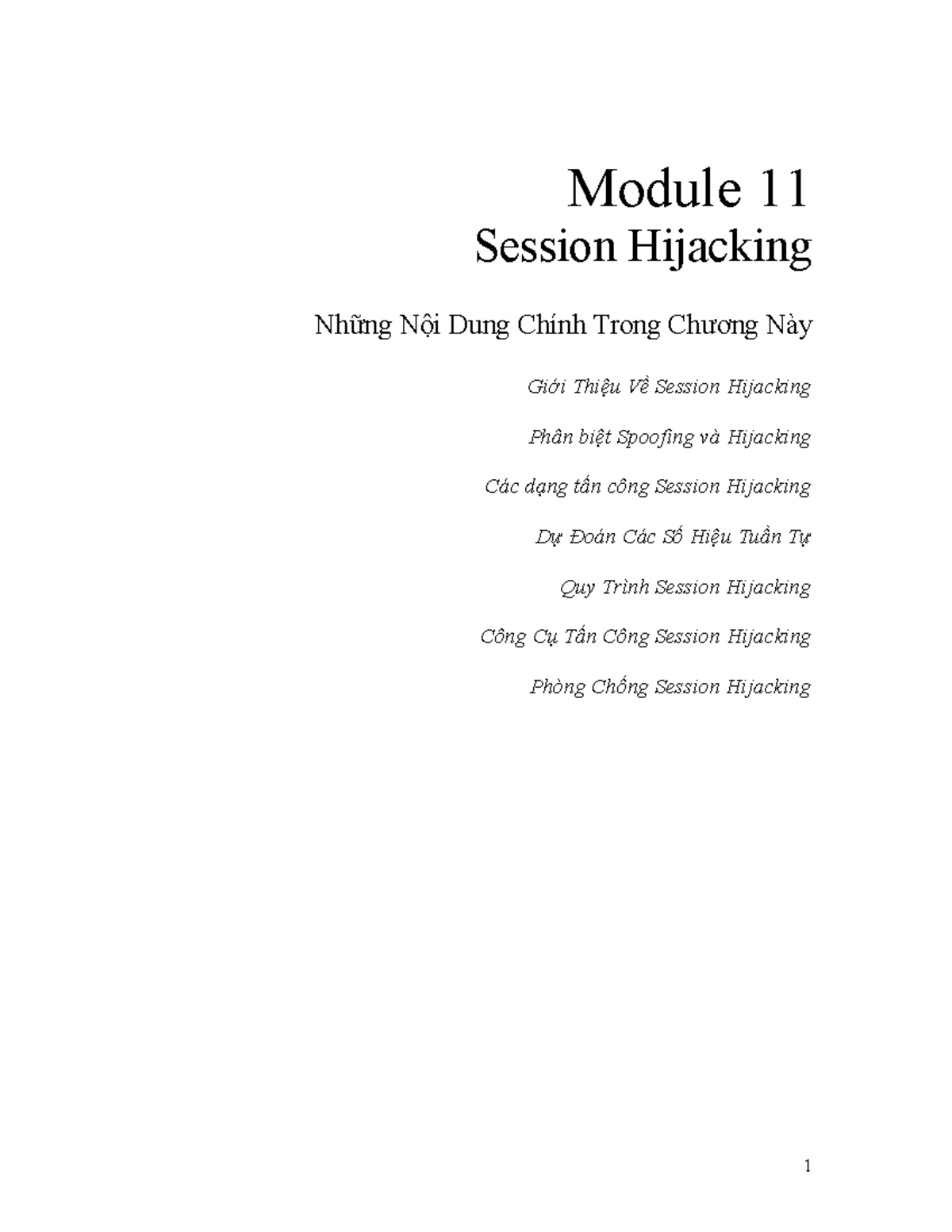 Finish 11 - Session Hijacking 9 - Module 11 Session Hijacking Những Nội Dung Chính Trong Chương ...