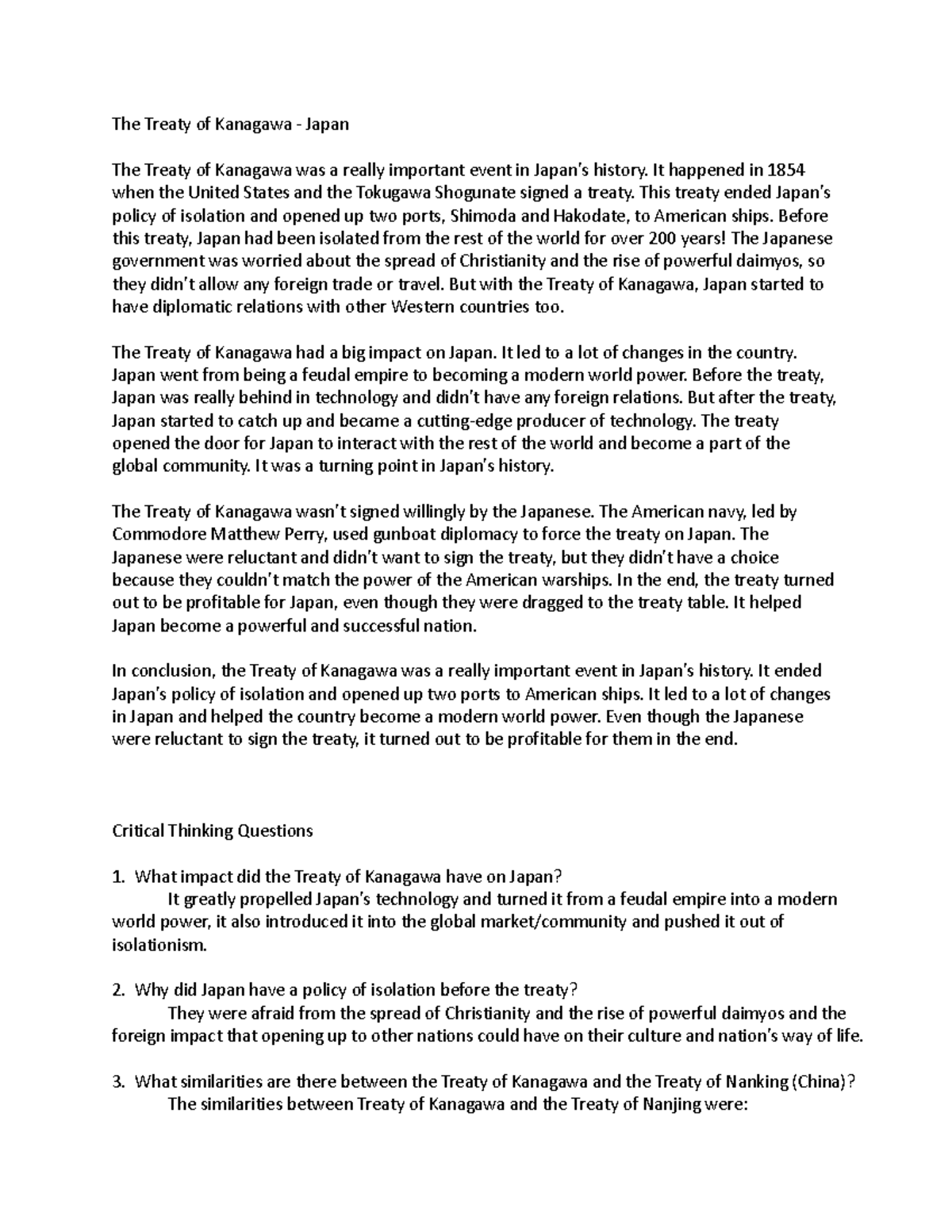 Why Did Japan Sign The Treaty Of Kanagawa at Andrew Godina blog