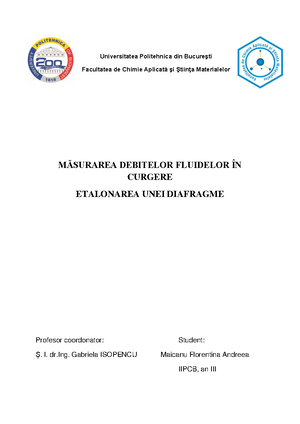 Determinarea Coeficientului DE Frecare LA Curgerea Fluidelor PRIN ...