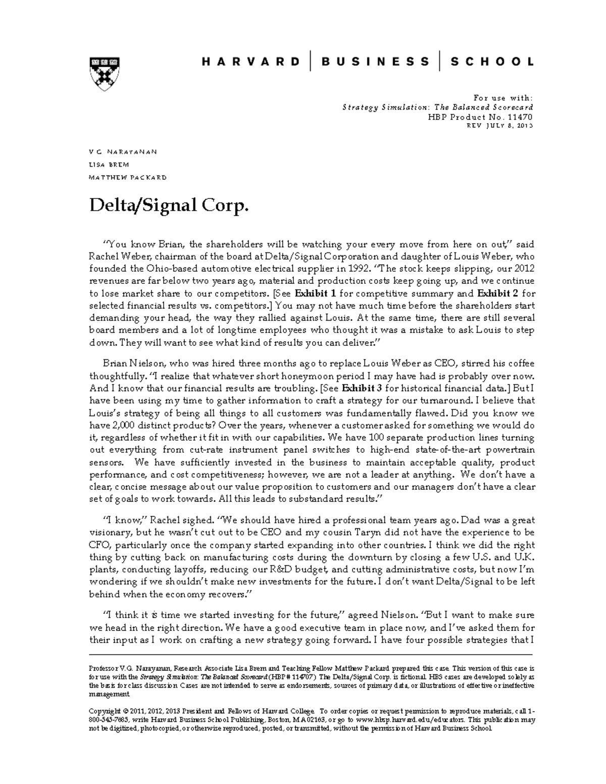 Delta-Signal Case - Case study - F o r u s e w i t h : S t r a t e g y ...