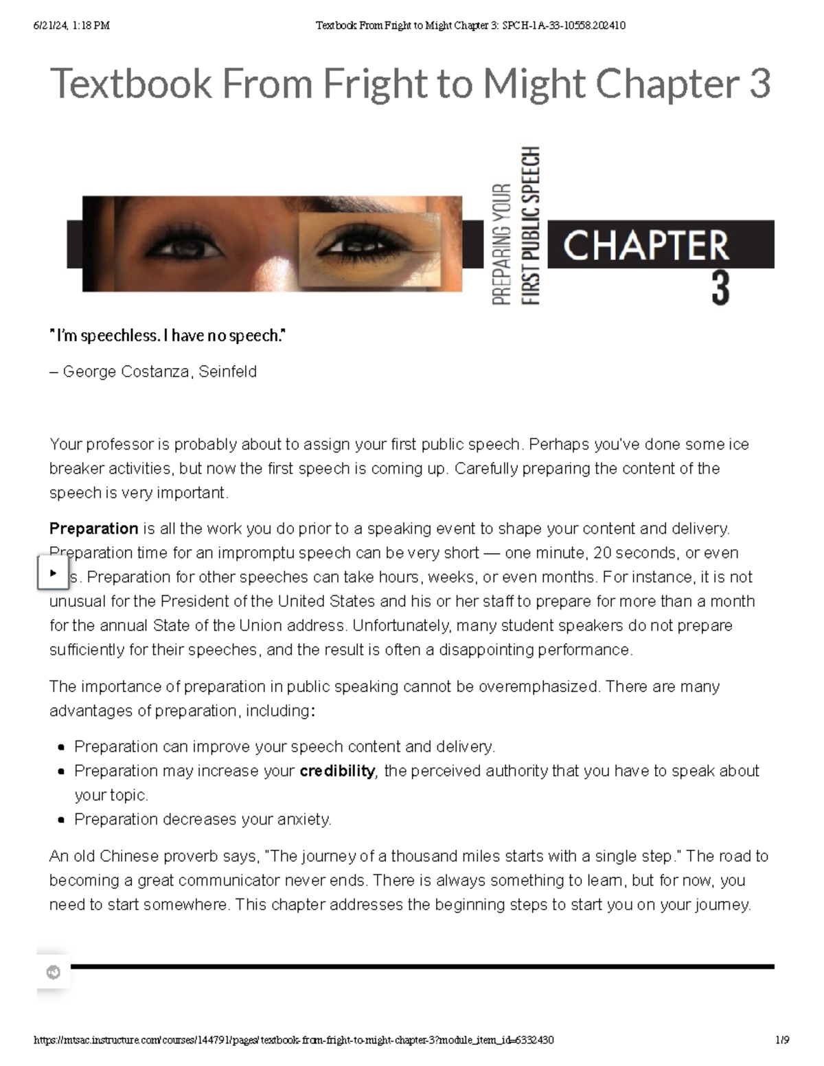 Textbook From Fright to Might Chapter 3 SPCH-1A-33-10558 - Textbook From Fright to Might Chapter ...