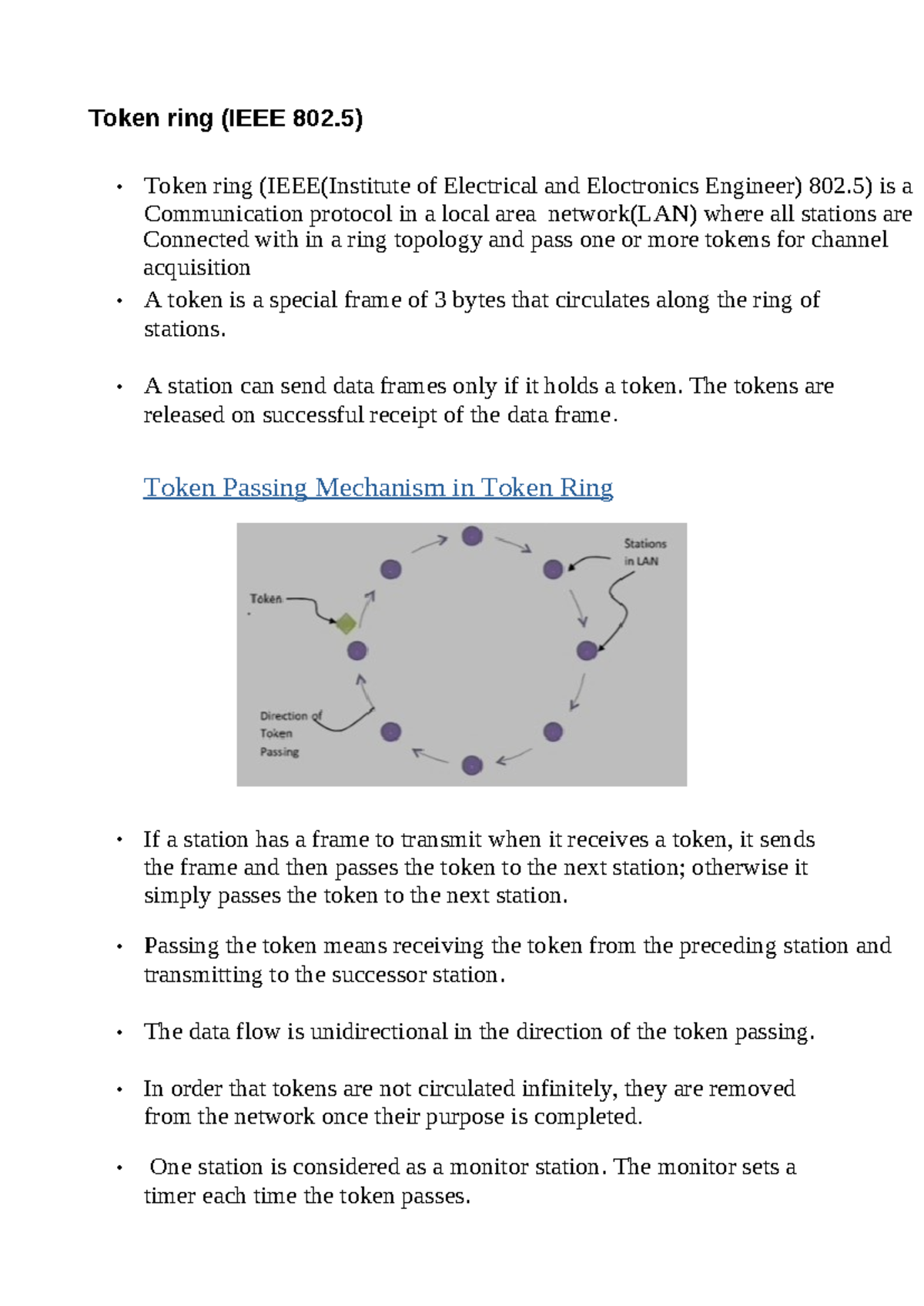 Token RING and Token BUS - Token ring (IEEE 802) • Token ring (IEEE ...