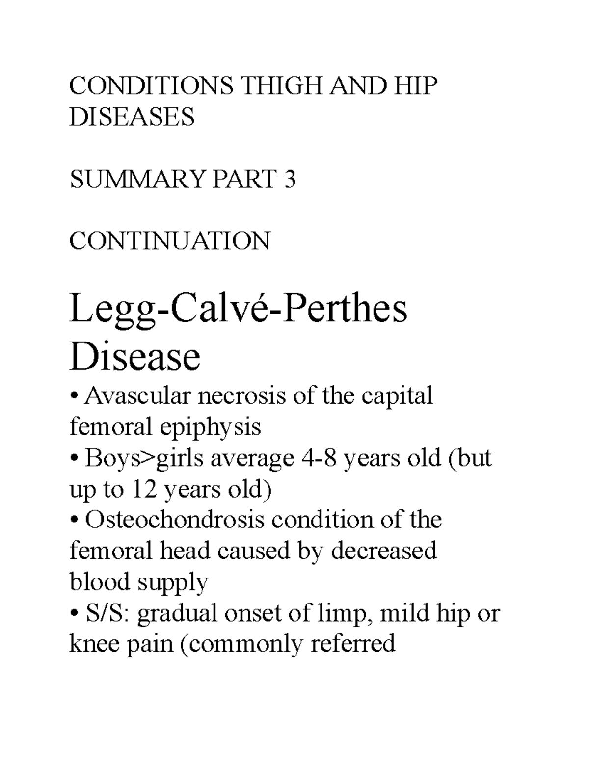 Conditions Thigh AND HIP Diseases -03 SUM - CONDITIONS THIGH AND HIP ...
