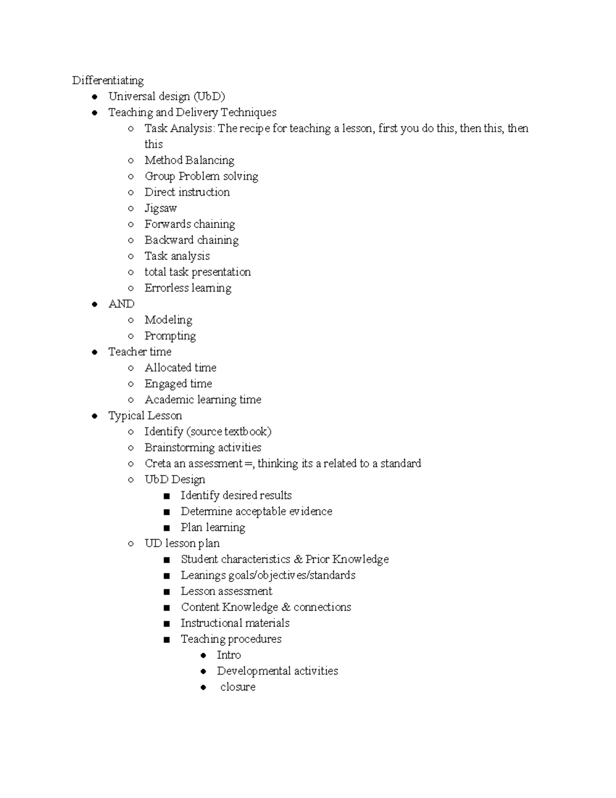 Differentiating Instruction - Differentiating Universal design (UbD ...
