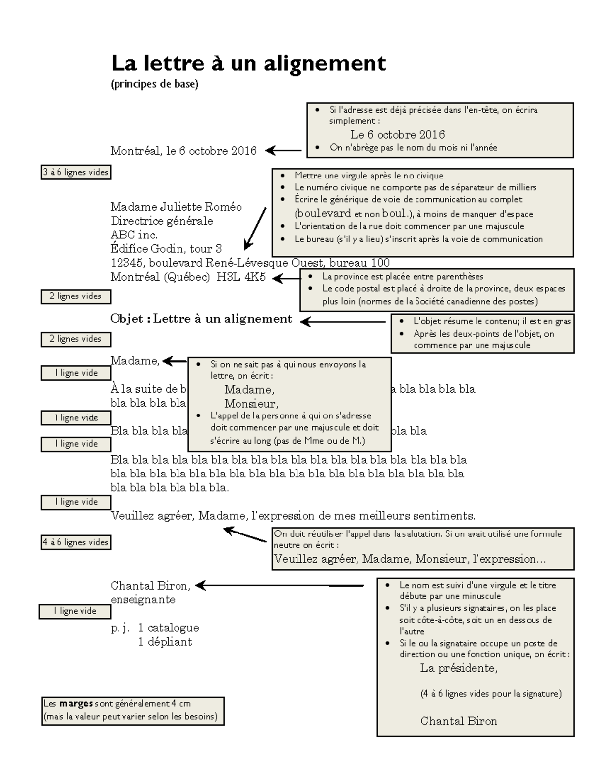 Lettre type 1 alignement - La lettre ‡ un alignement (principes de base ...