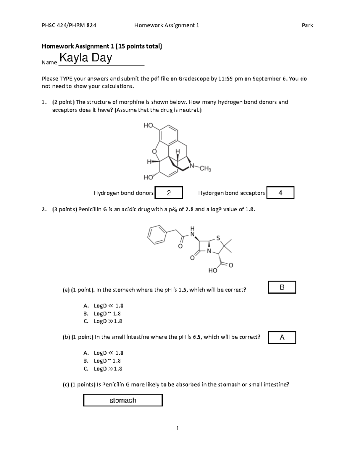 Patho hw 1 - homework 1 - PHSC 424/PHRM 824 Homework Assignment 1 Park 1 Homework Assignment 1 ...