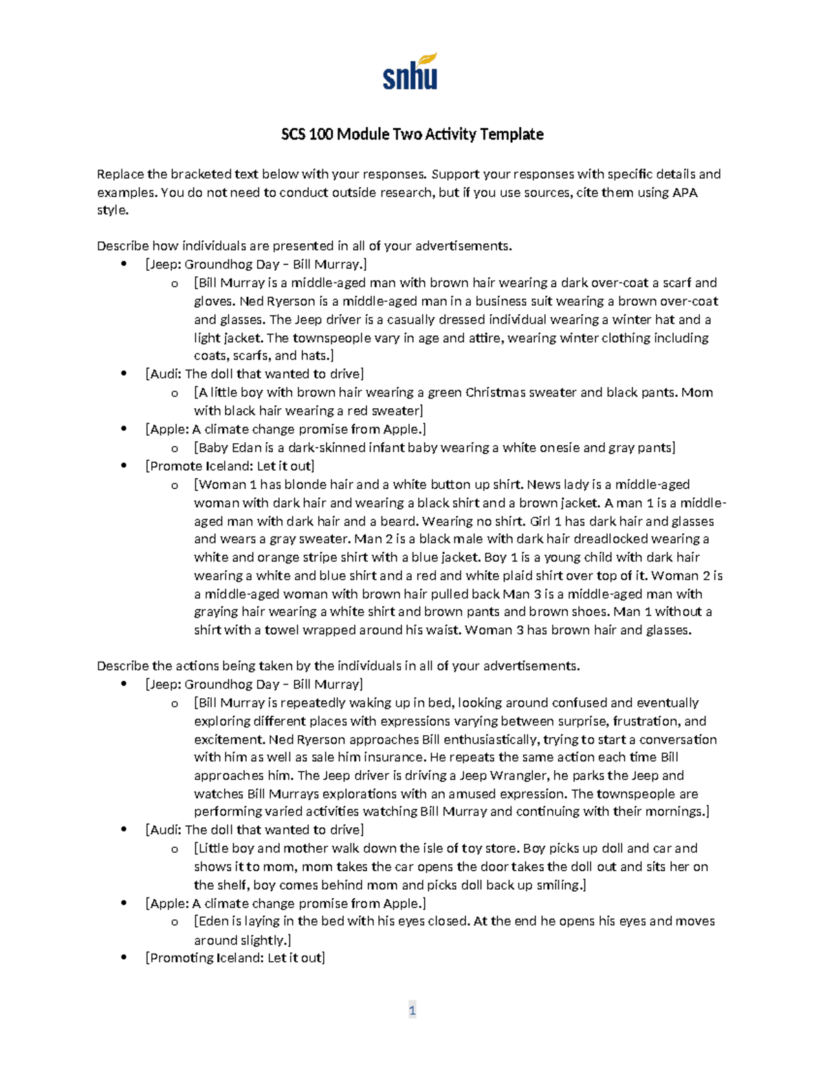 SCS 100 Module Two Activity completed - SCS 100 Module Two Activity ...