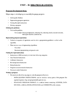 MPMC UNIT-1 - Introduction Microcomputer: The term microcomputer is generally synonymous with ...
