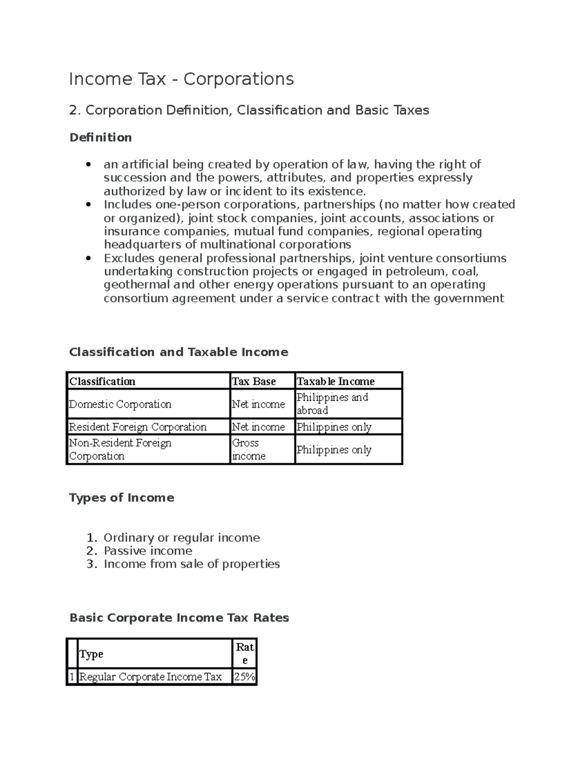 Corporation Income Tax - Income Tax - Corporations 2. Corporation ...