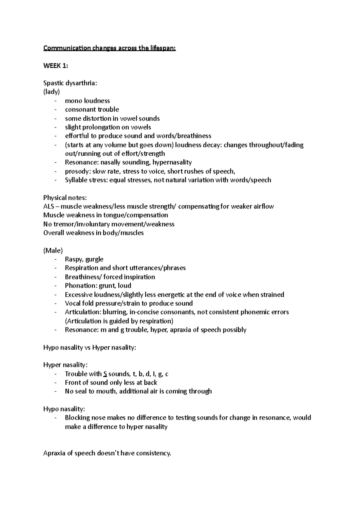Communication changes across the lifespan WEEK 1 - Communication ...