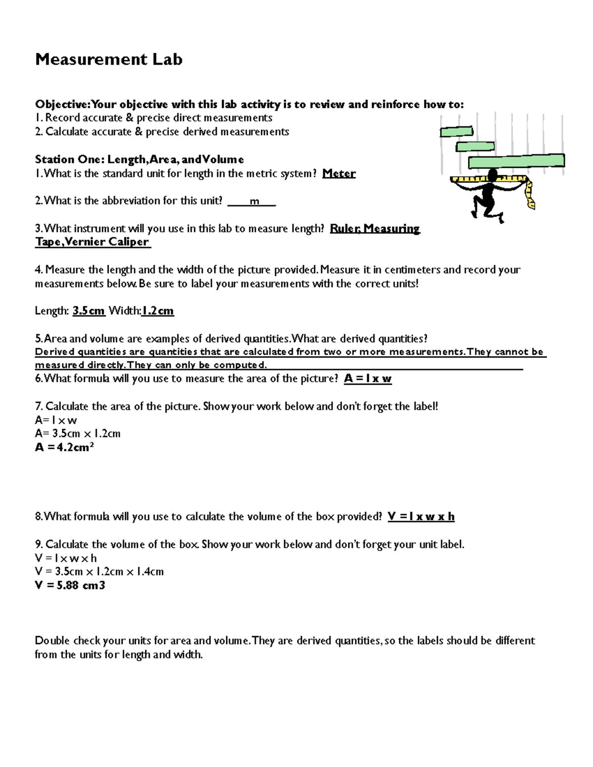 M1 Check-in Activity - Lecture notes 1 - Measurement Lab Objective ...